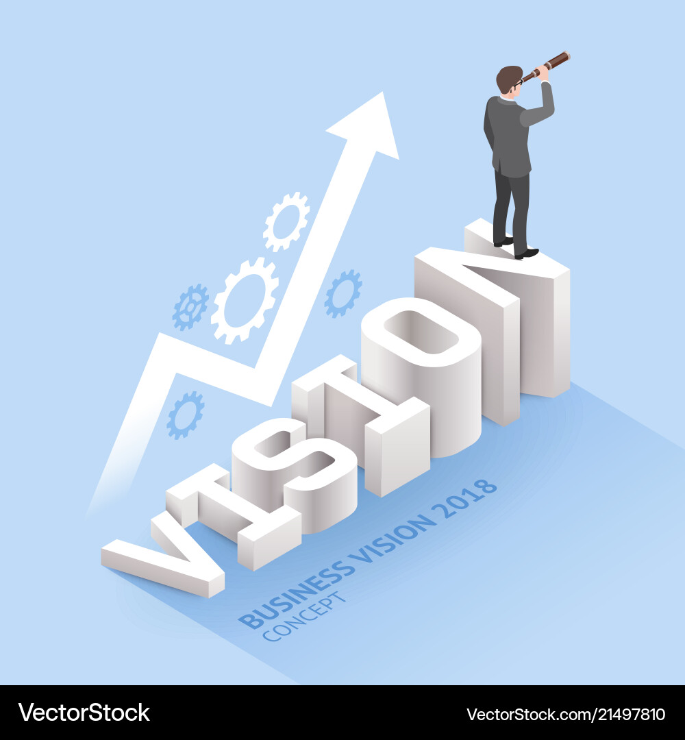Business vision concepts businessman standing Vector Image