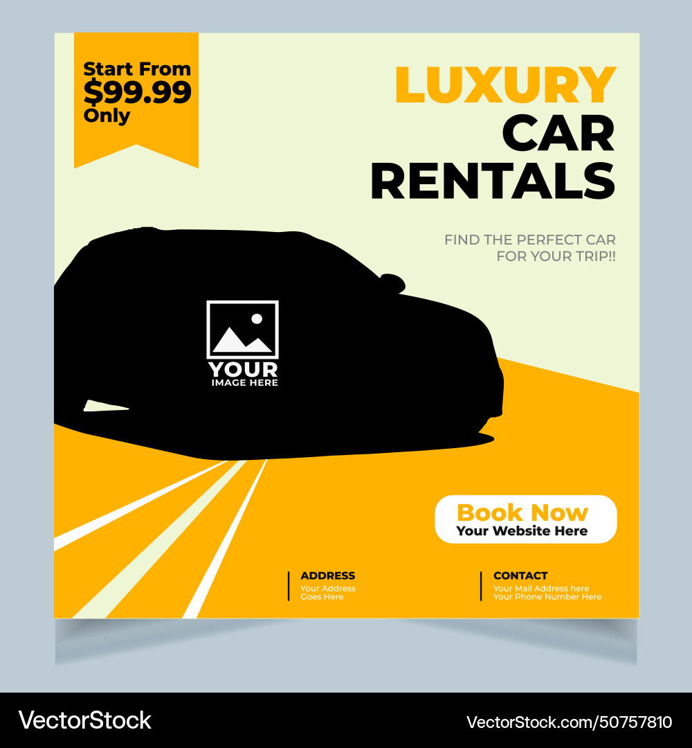 Car rent brochure flyer design layout template Vector Image