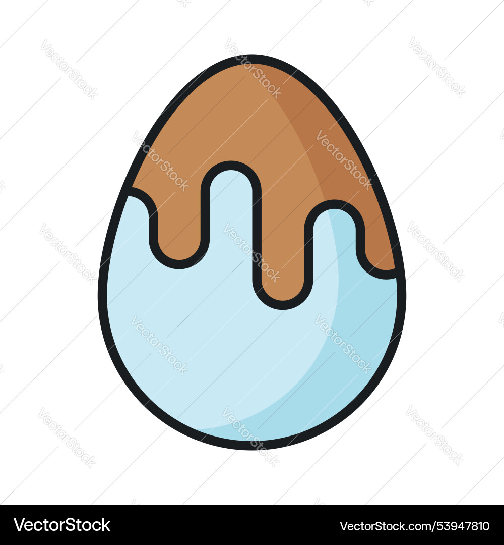 Chocolate dipped egg icon cacao isolated Vector Image