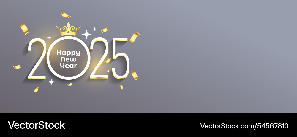 Decorative 2025 new year festive banner design Vector Image