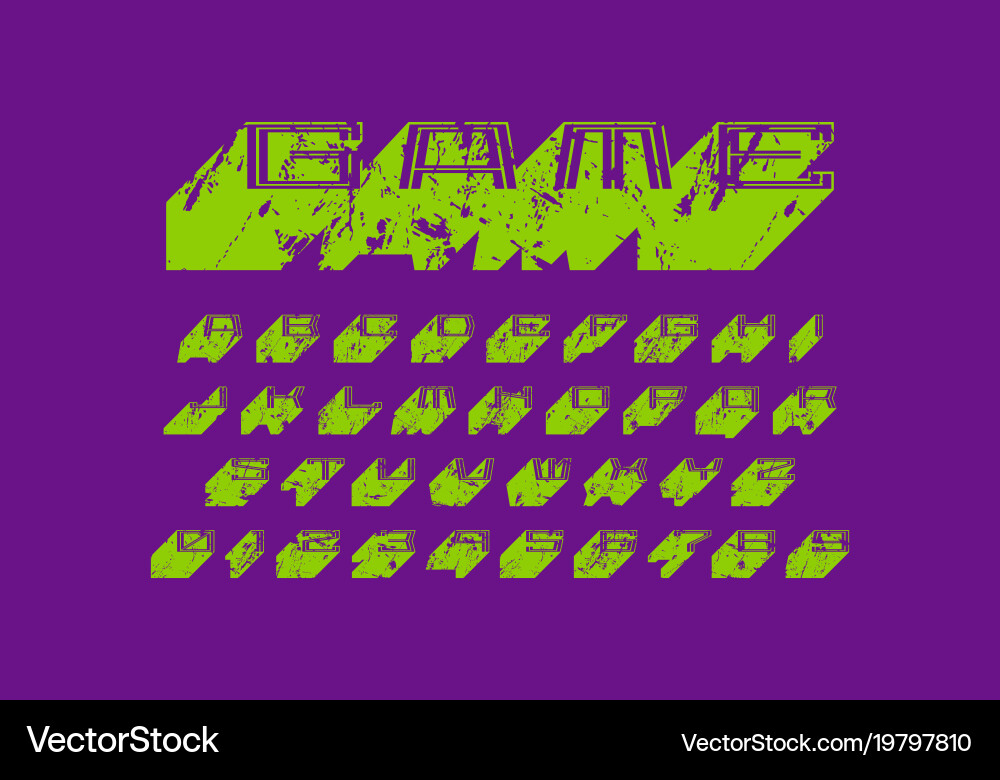 Decorative sans serif extra bulk font Royalty Free Vector