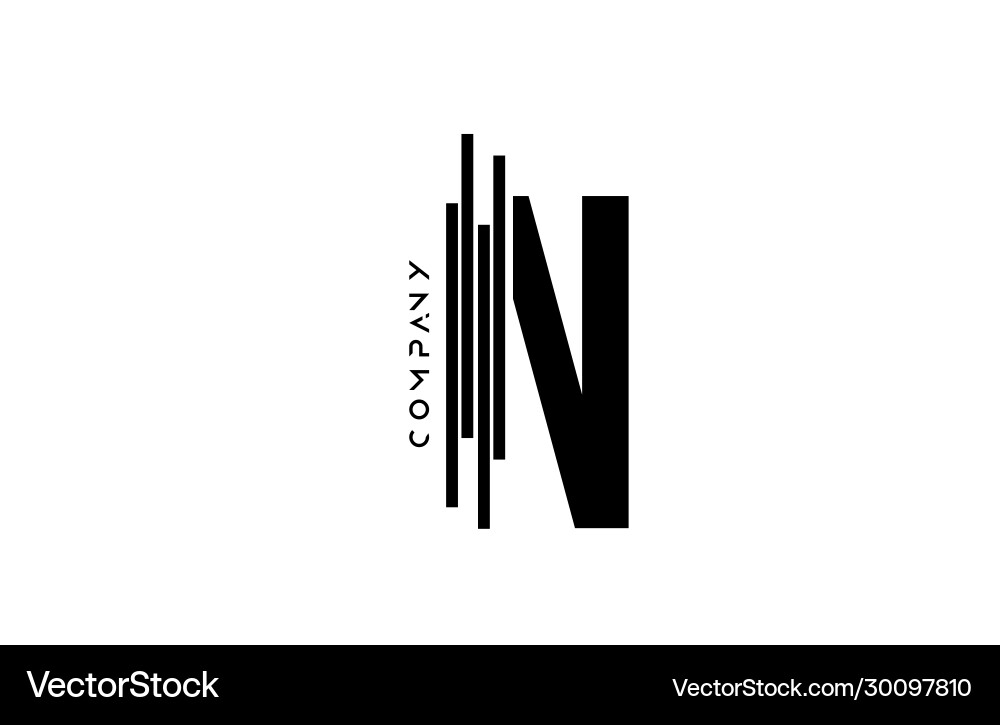 Elegant Black and White 'N' Logo Royalty Free Vector Image