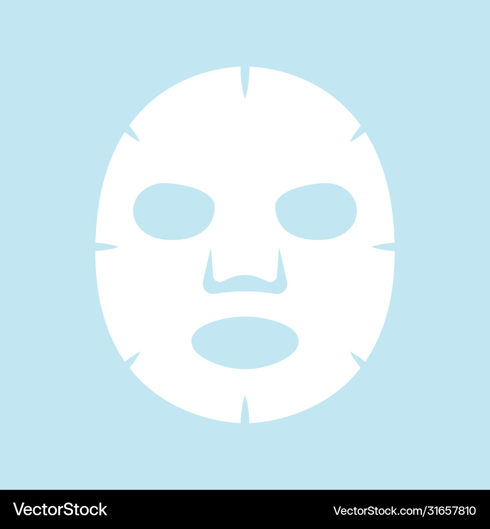 Facial sheet mask isolated on blue background Vector Image