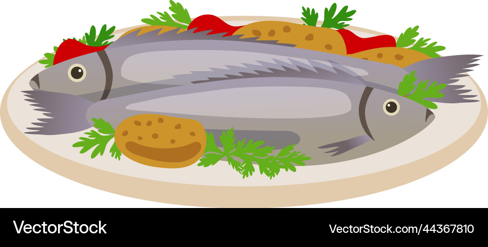 Fish flat Royalty Free Vector Image - VectorStock