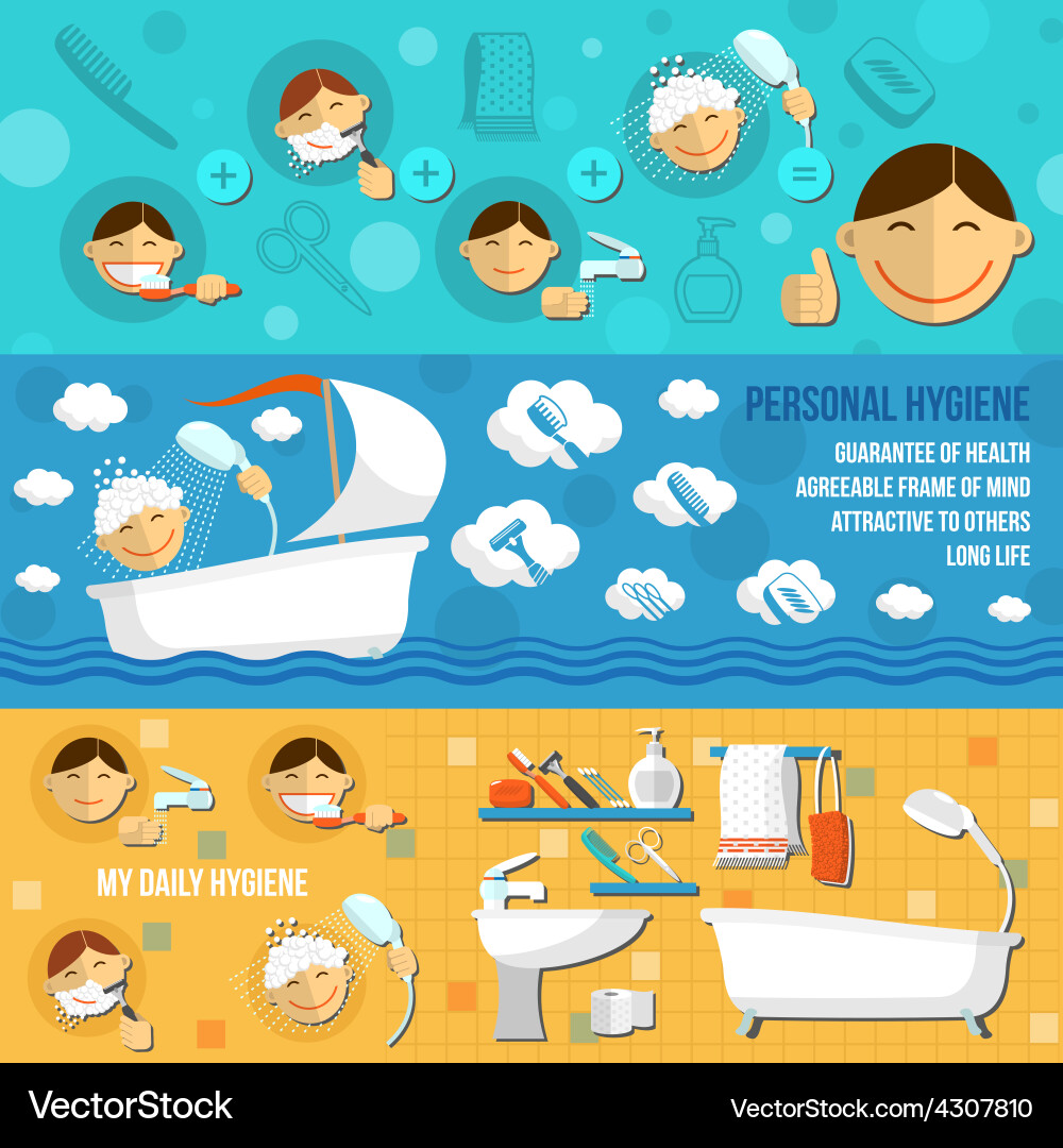 Hygiene banner horizontal Royalty Free Vector Image