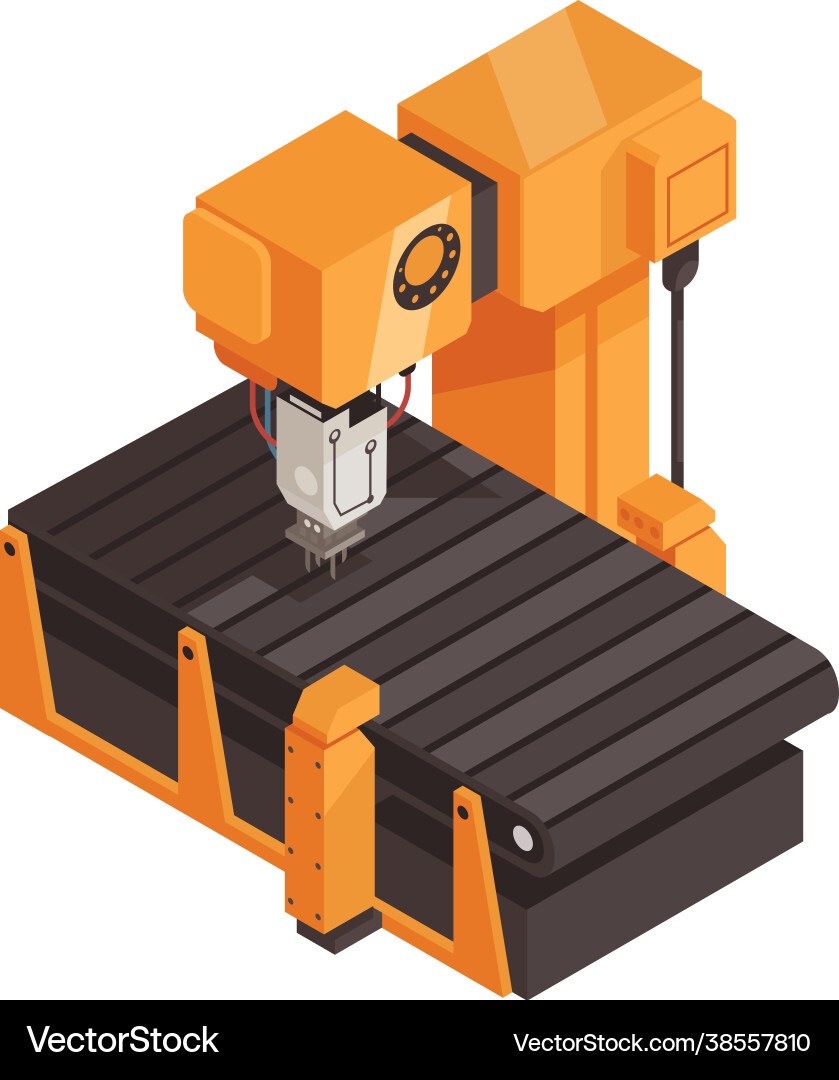 Isometric assembly line Royalty Free Vector Image