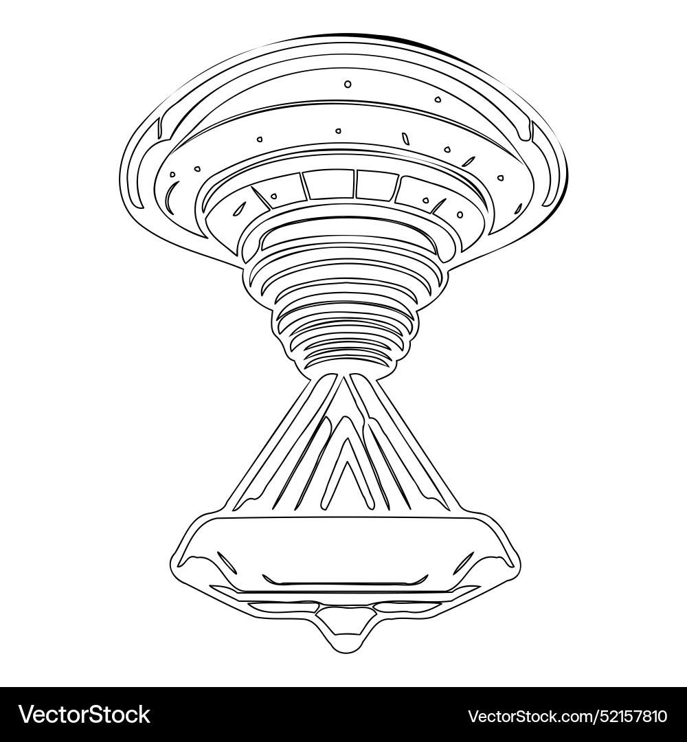 Ufo outline sketch Royalty Free Vector Image - VectorStock