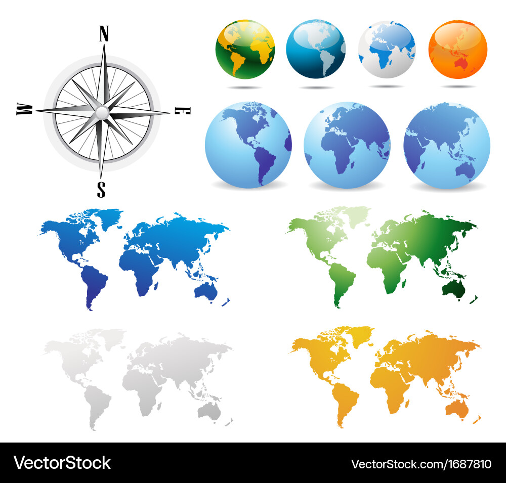 World map Royalty Free Vector Image - VectorStock