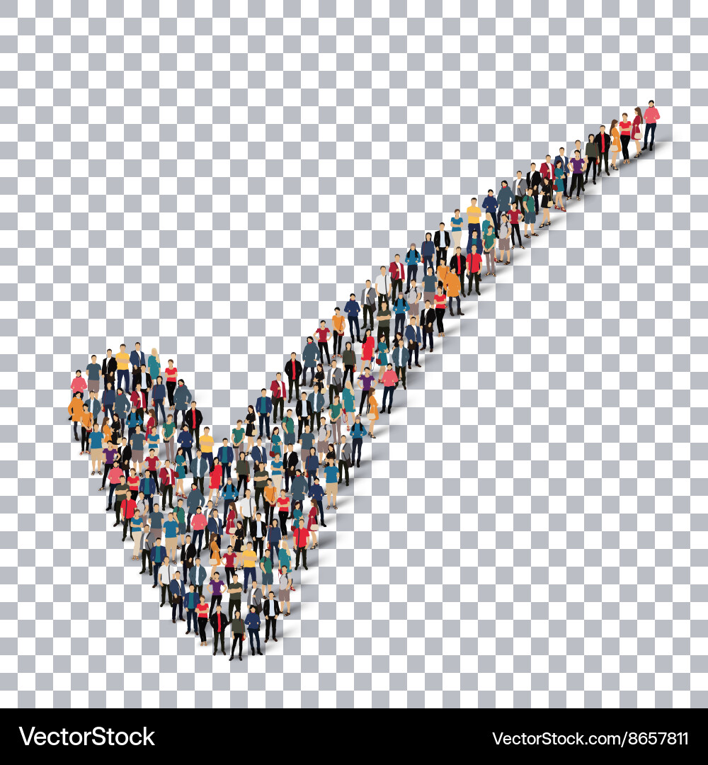 Check mark vote people 3d Royalty Free Vector Image