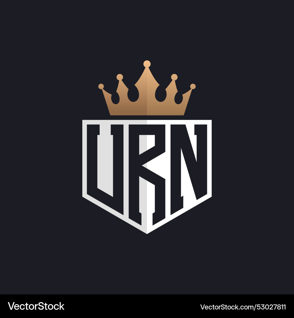 Luxury urn logo with crown elegant initials Vector Image