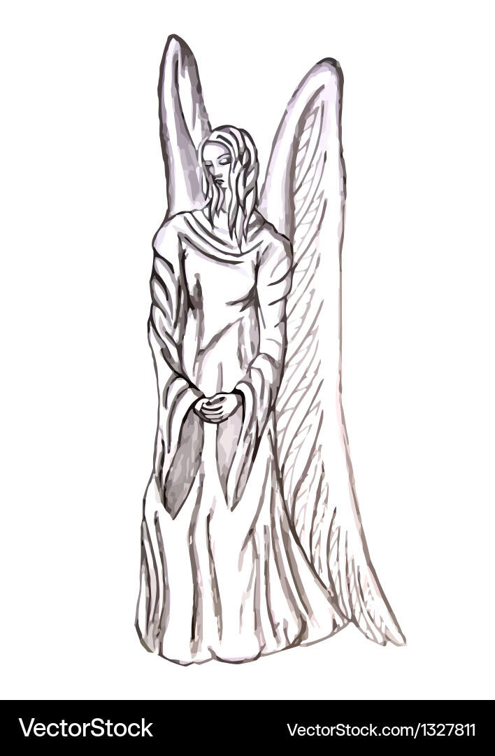 Serene Angel Statue Royalty Free Vector Image - VectorStock