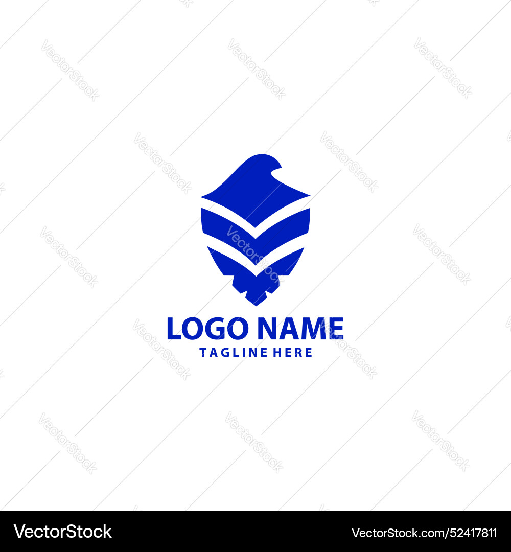 Shield eagle logo design Royalty Free Vector Image