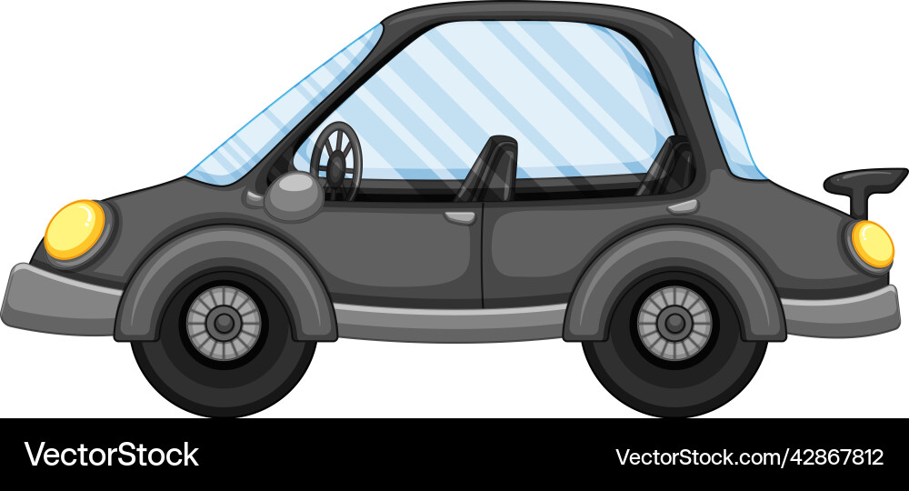 A black car in cartoon style Royalty Free Vector Image