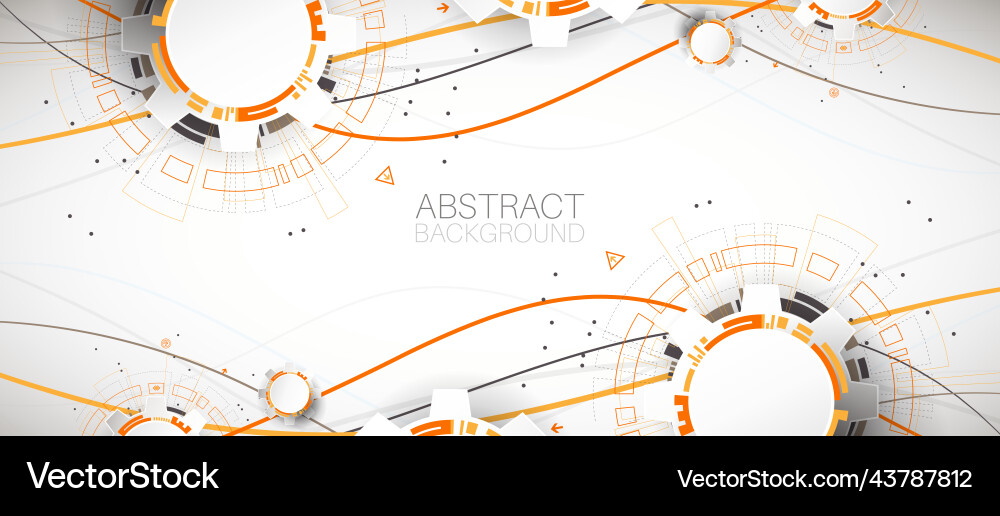 Abstract orange colored technology background Vector Image