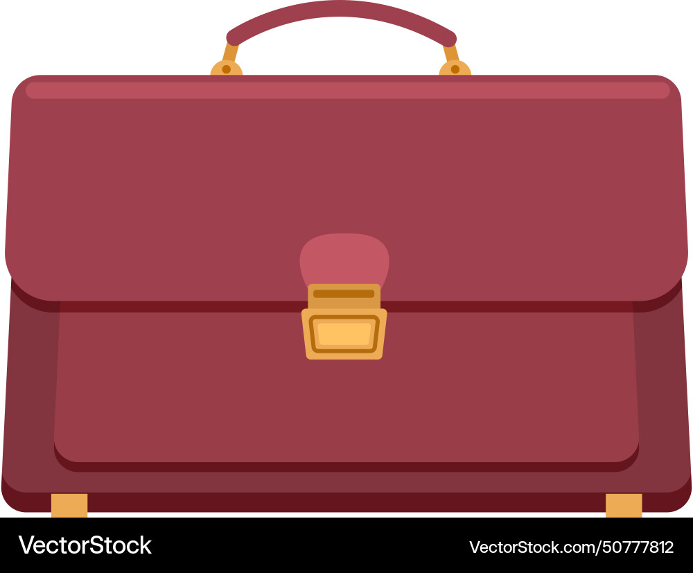 Briefcase color icon leather office handle bag Vector Image