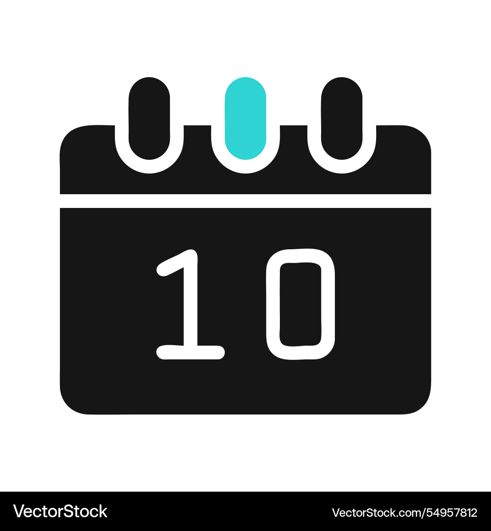 Calendar icon date 10th Royalty Free Vector Image