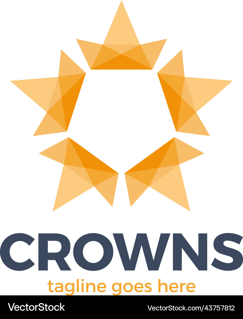 Crown star logo design concept of connected loop Vector Image
