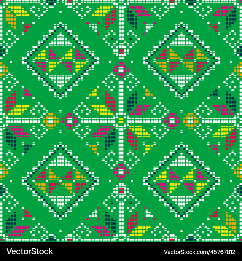 Filipinol embroidery seamless design Royalty Free Vector