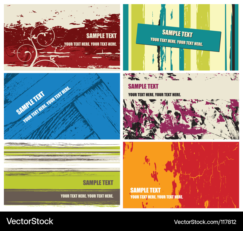 Grunge business cards Royalty Free Vector Image