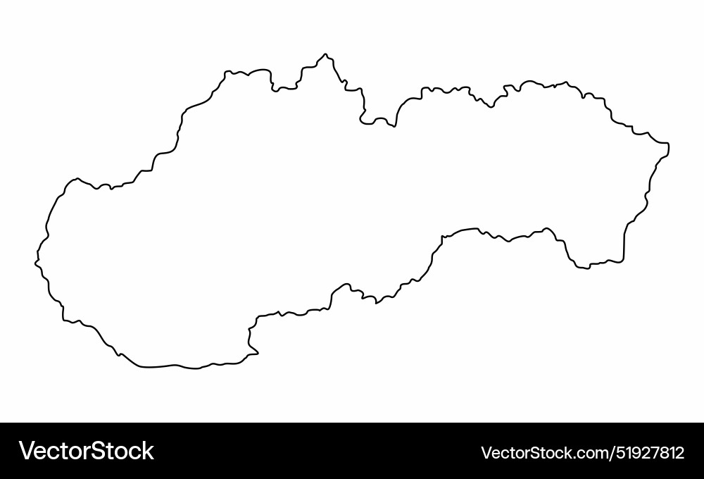 Slovakia outline map Royalty Free Vector Image