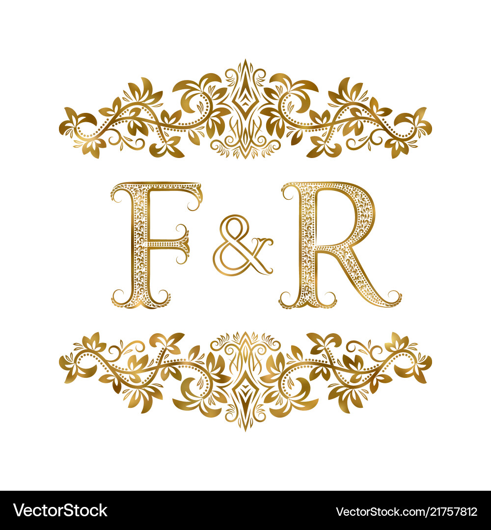 Vintage F & R Initials Monogram Royalty Free Vector