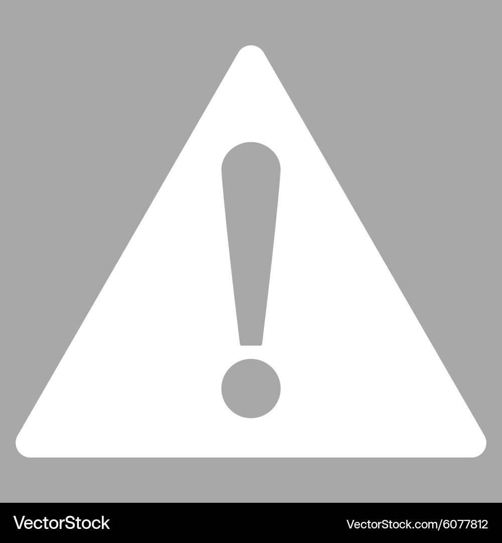 Warning flat white color icon Royalty Free Vector Image