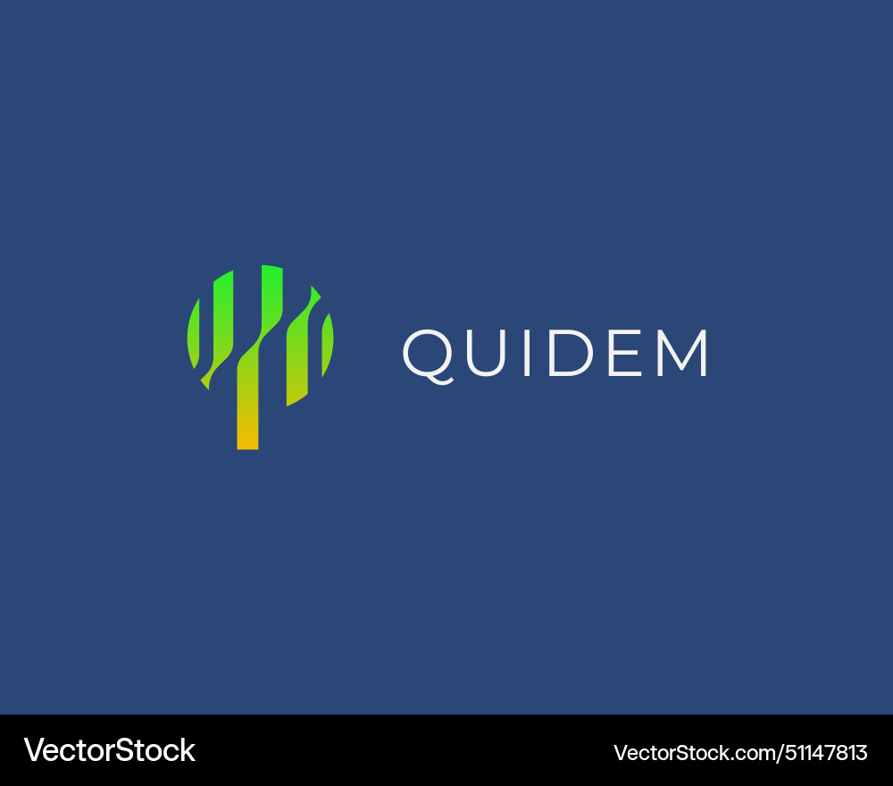 Abstract tree gradient logo park garden Royalty Free Vector