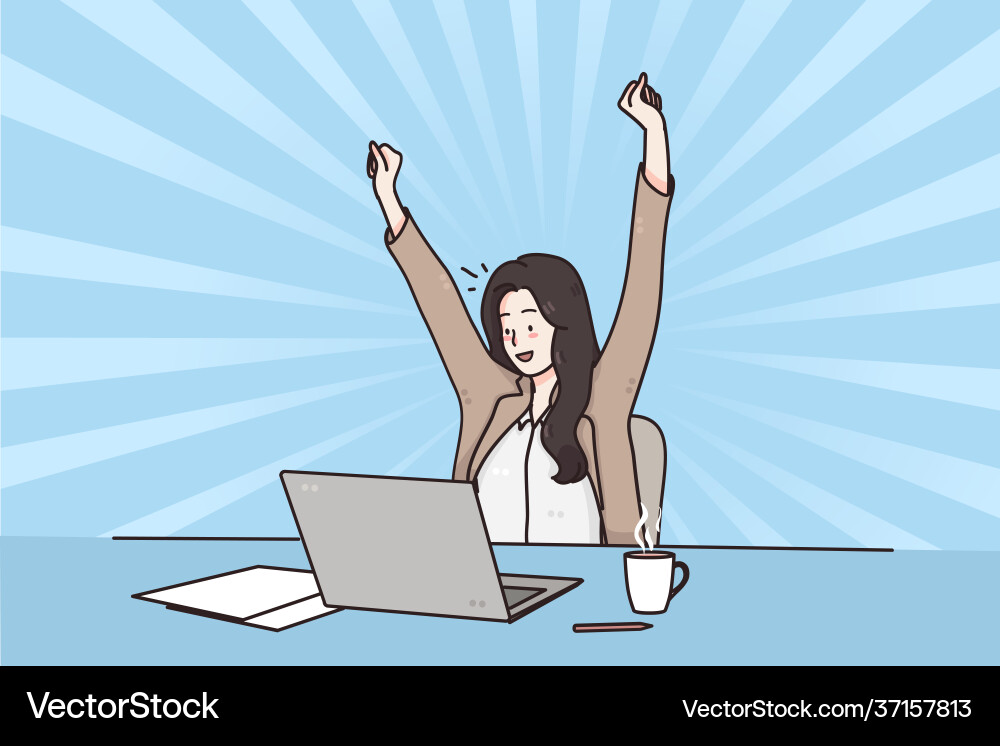 Business success celebrating win positive Vector Image