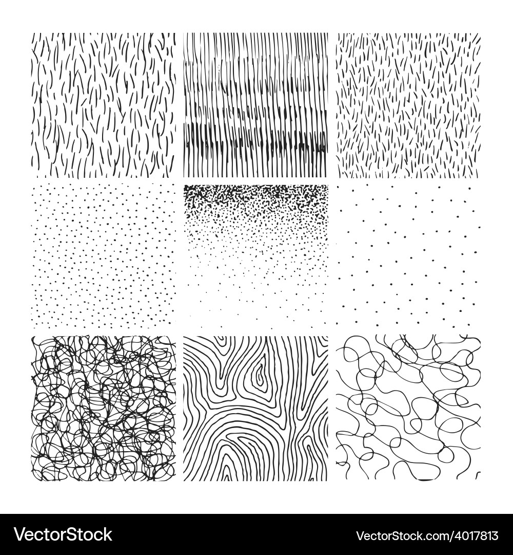 Collection ink hand drawn hatch texture Royalty Free Vector