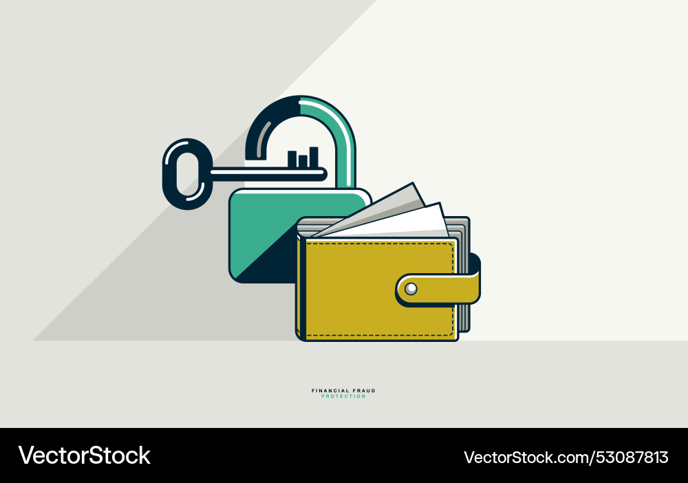 Financial fraud protection e-wallet concept Vector Image