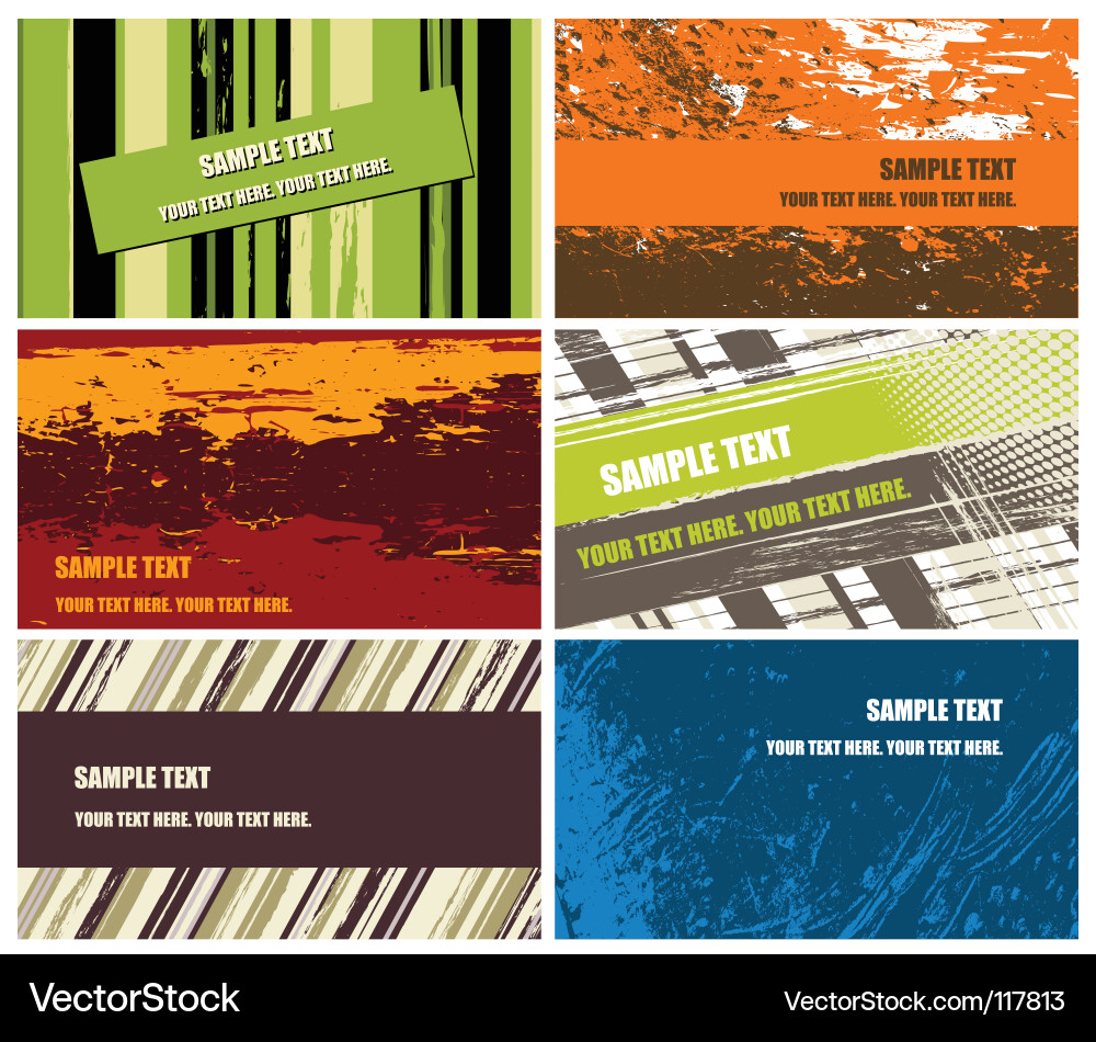 Grunge business cards Royalty Free Vector Image