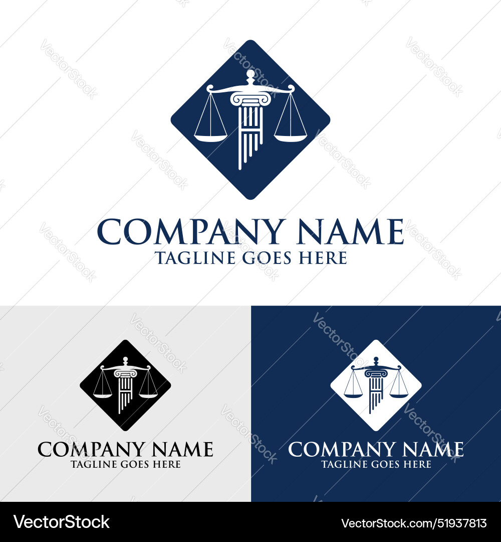 Law firm logo design template Royalty Free Vector Image