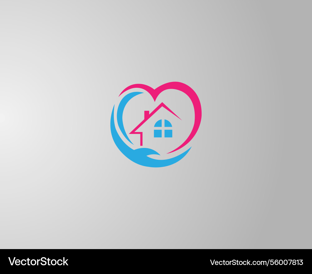 Love home hand logo design Royalty Free Vector Image