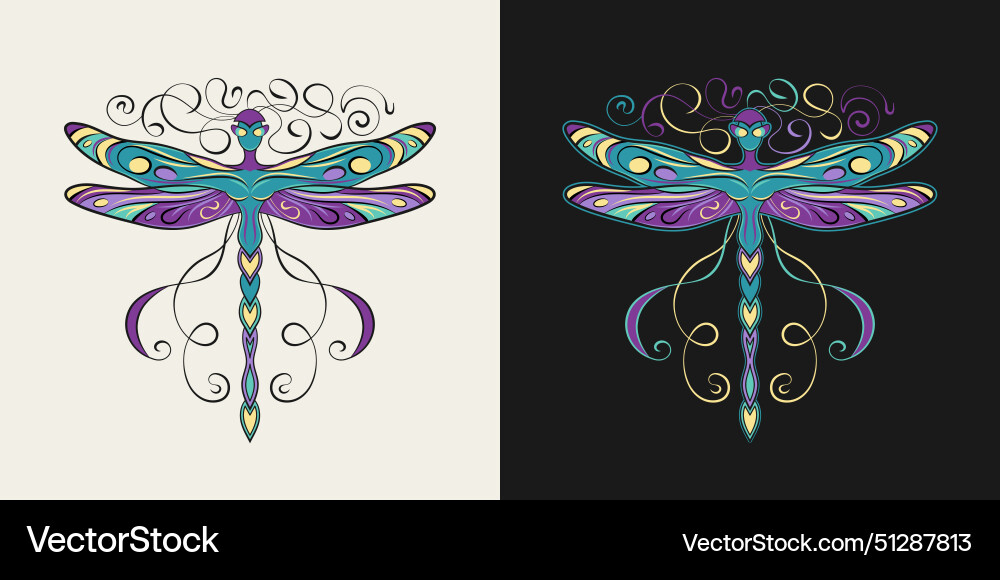 Pixie little fairy stylized like dragonfly Vector Image