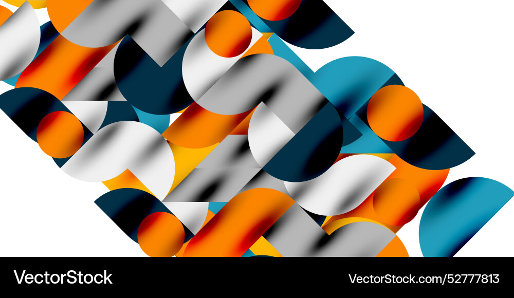 Tech minimal circular shapes geometric art Vector Image