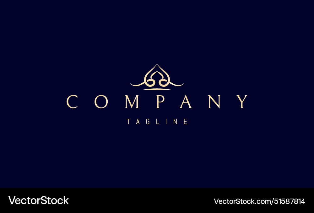 A golden logo with an abstract image Royalty Free Vector