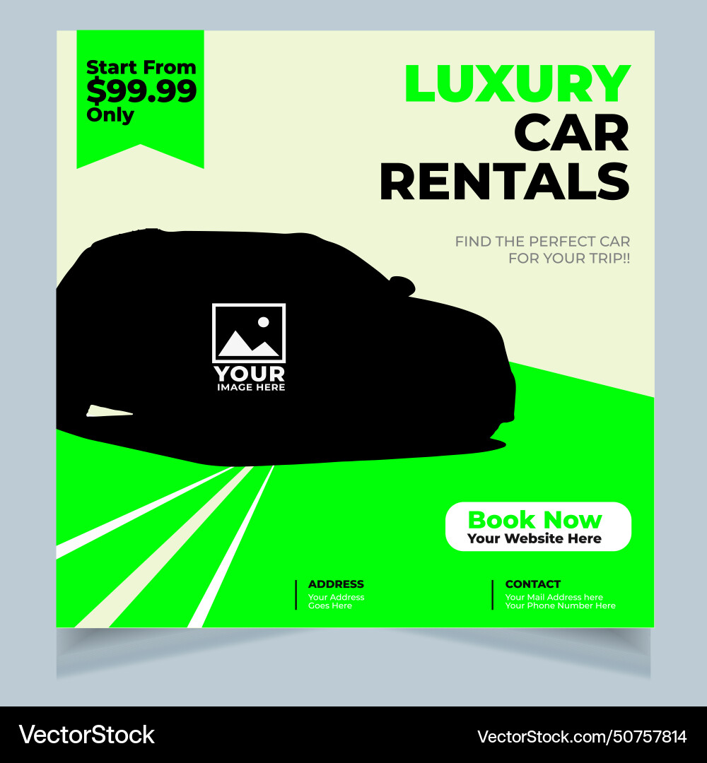 Car rent brochure flyer design layout template Vector Image