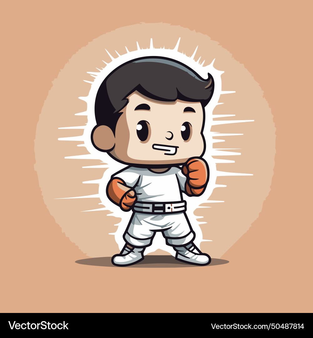 Cute boy with boxing gloves cartoon Royalty Free Vector