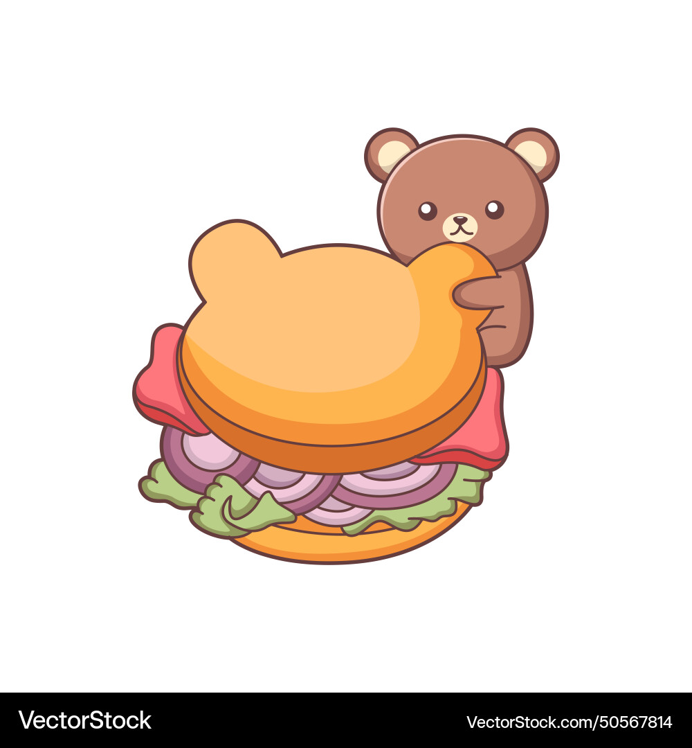 Cute burger character design Royalty Free Vector Image