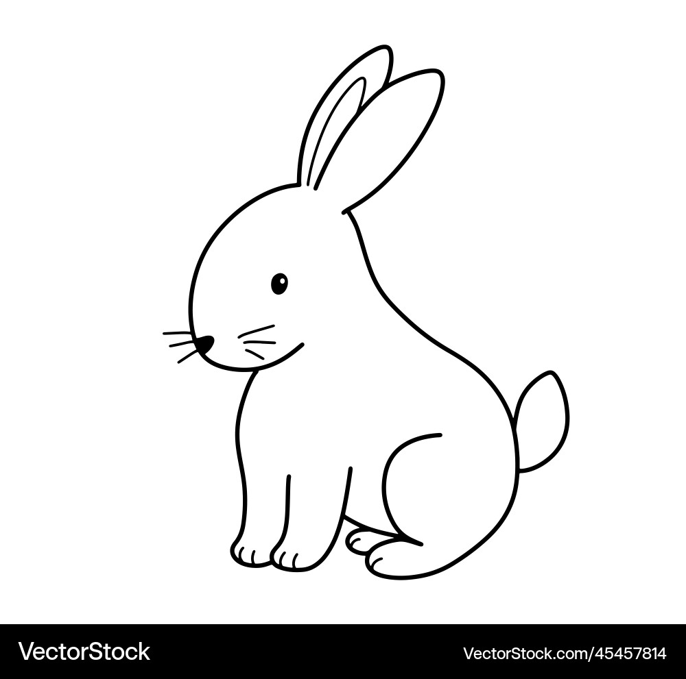 Cute outline rabbit lovely Royalty Free Vector Image