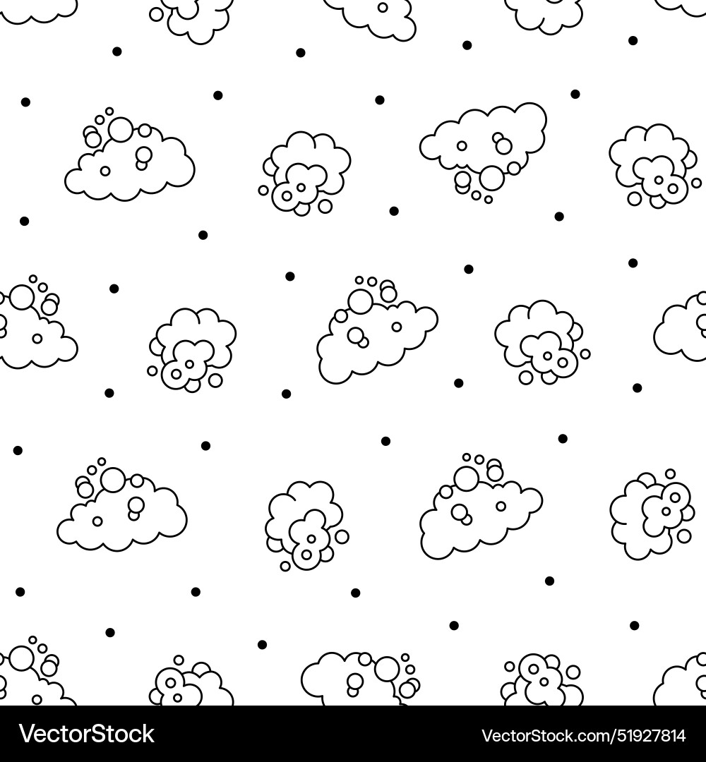 Foam soap seamless pattern coloring page Vector Image
