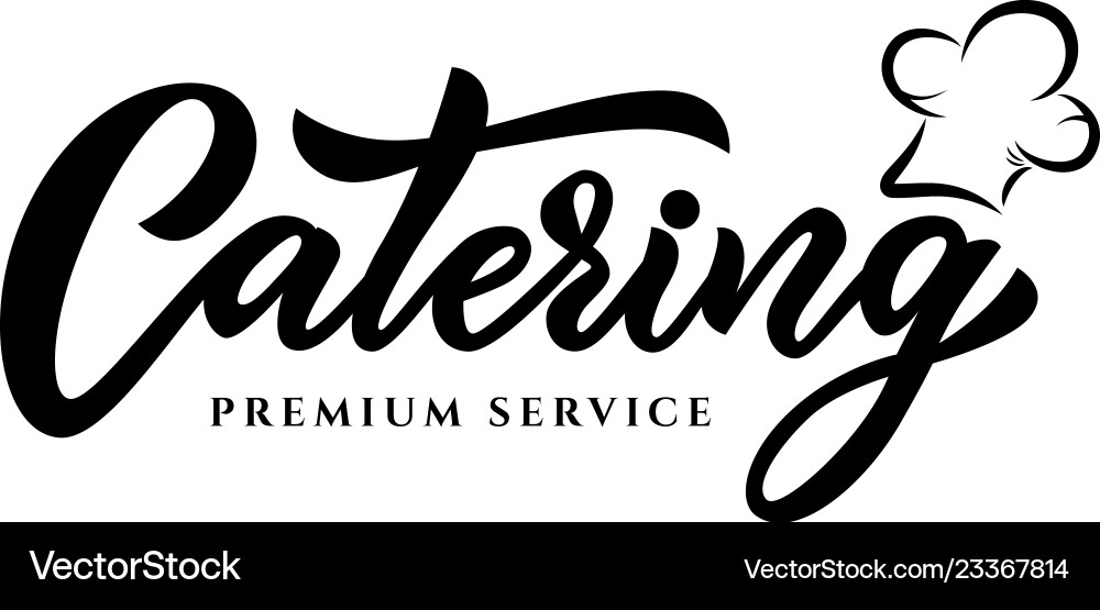 Hand Lettered Catering Logo Royalty Free Vector Image