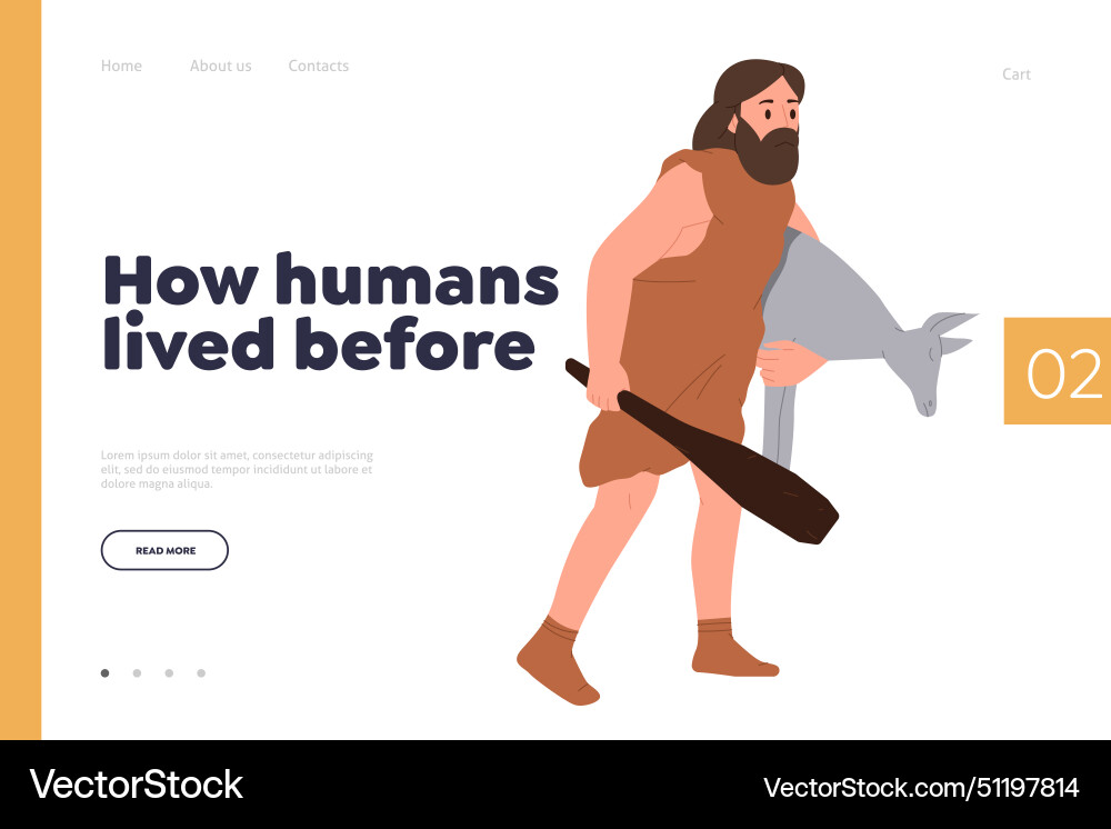 How humans lived before interesting information Vector Image