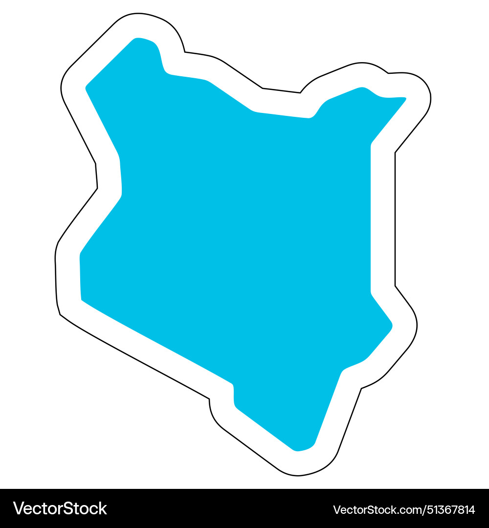 Kenya country map sticker Royalty Free Vector Image