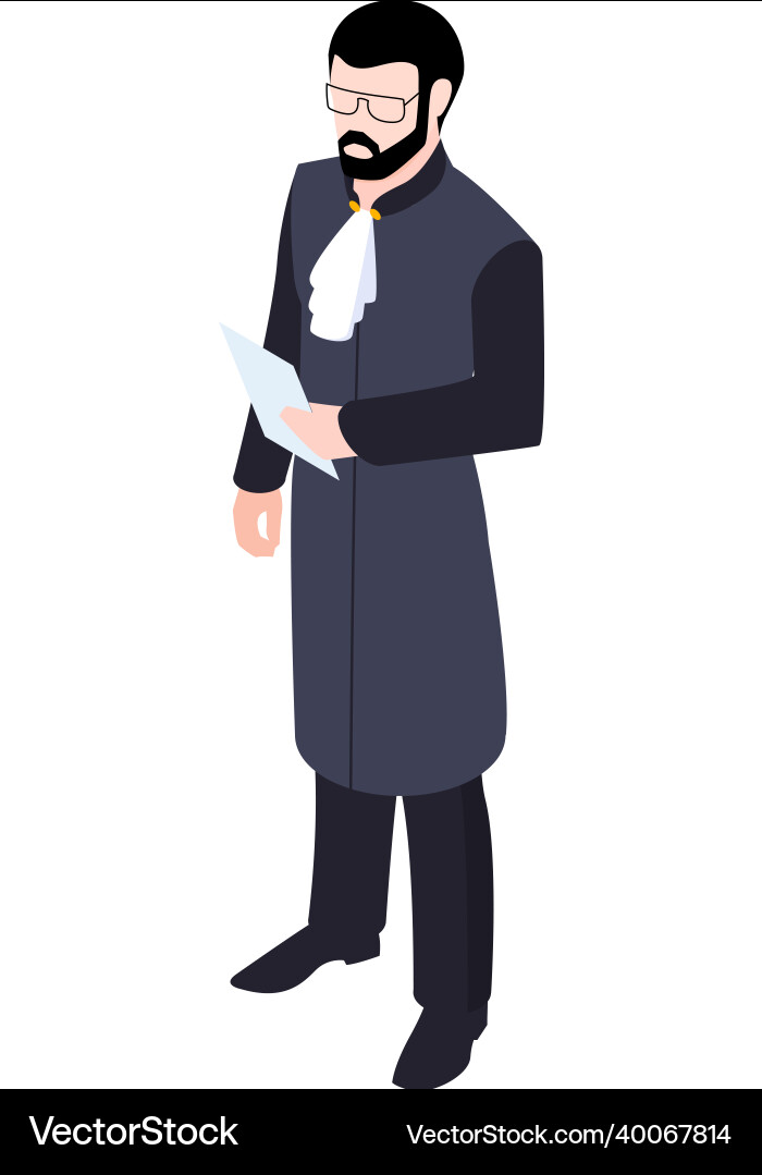 Lawyer in court composition Royalty Free Vector Image