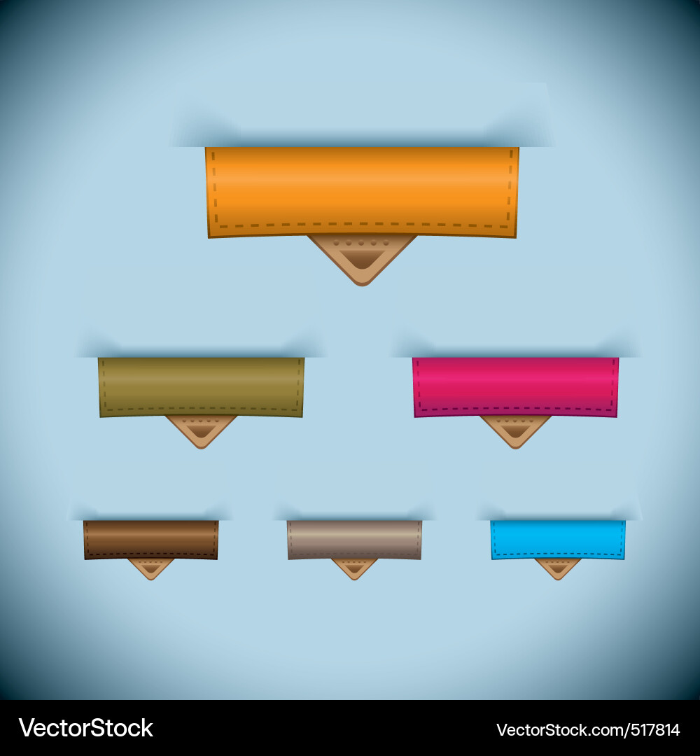 Paper tab icon leather tag set Royalty Free Vector Image