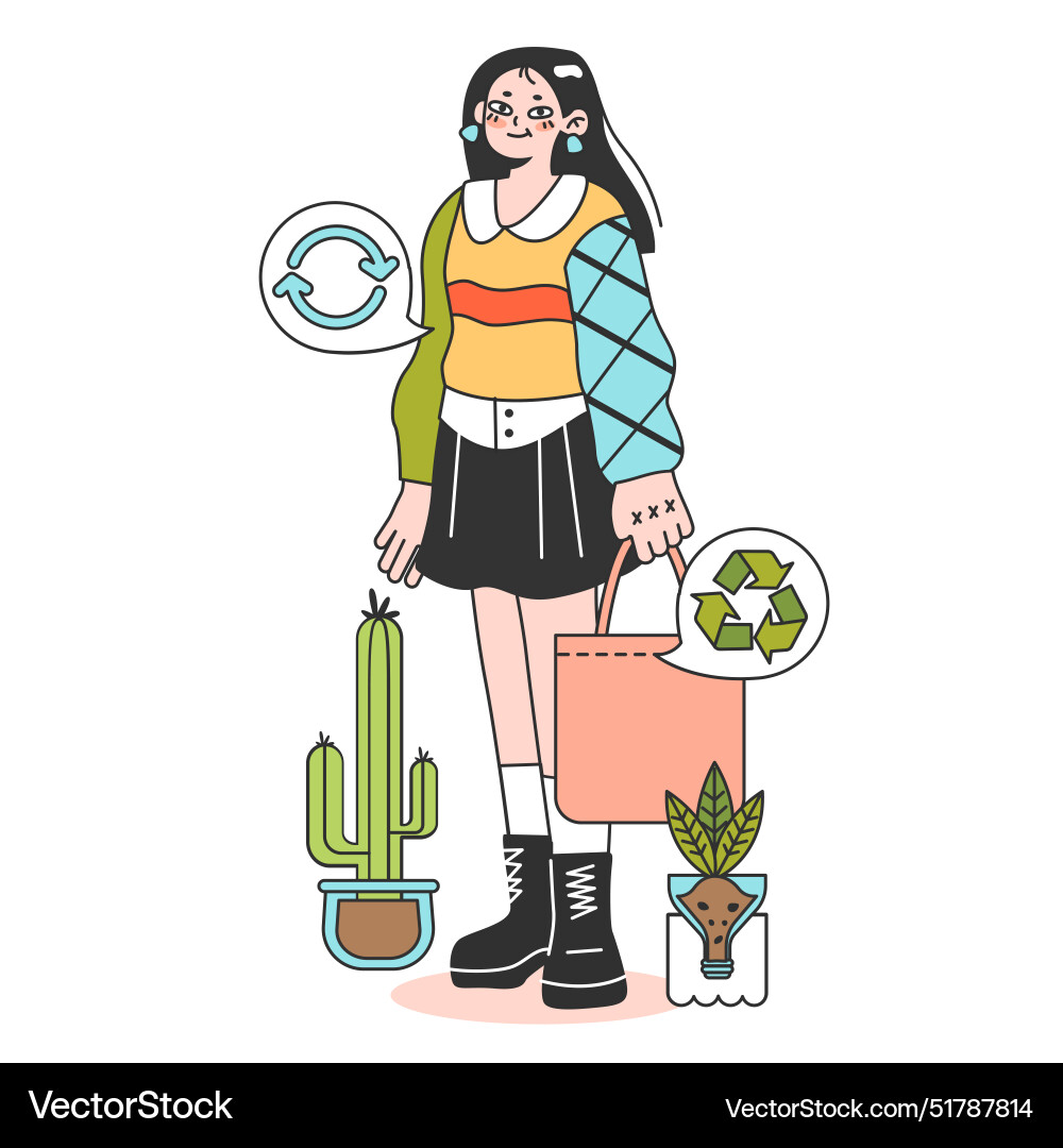 Upcycling process and technique of reuse Vector Image