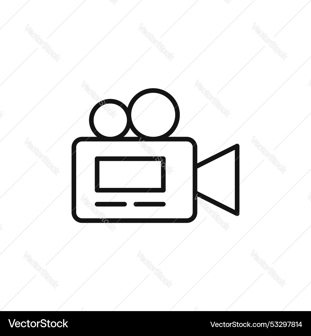 Video camera icon set recording symbol live Vector Image