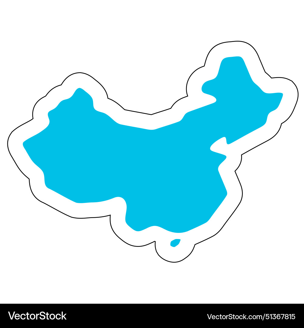 China country map sticker Royalty Free Vector Image