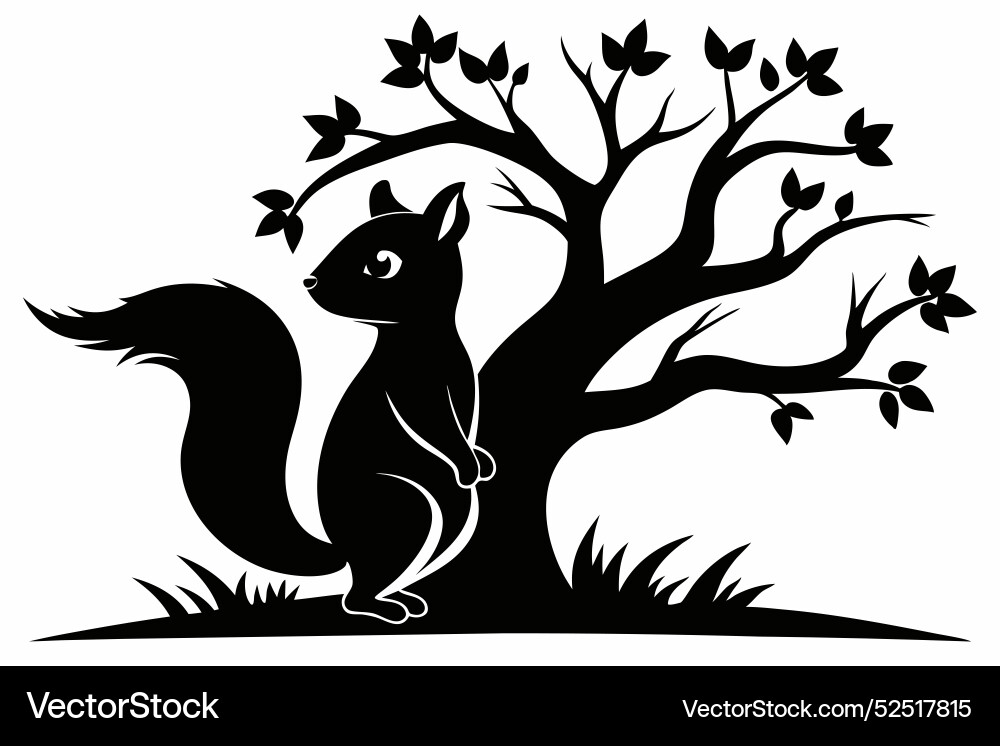 Chipmunk in tree wood h Royalty Free Vector Image